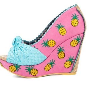 Irregular Choice Shoes | Irregular Choice Stripped Blue Pink Wedge ...